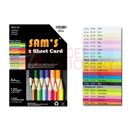 SAMS 120GSM 2 SHEET CARD 401 BLACK – Target