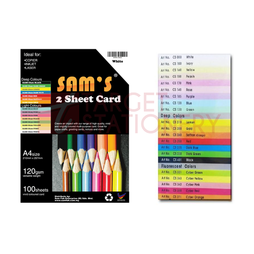 SAMS 120GSM 2 SHEET CARD 10S L.ASST – Target